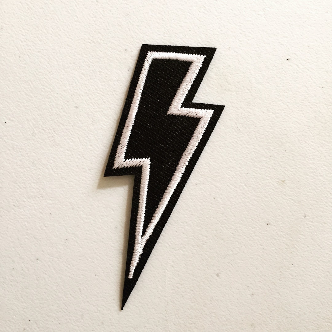 Thunderbolt Iron-on Patch, Lightning Bolt Badge, DIY Embroidery ...