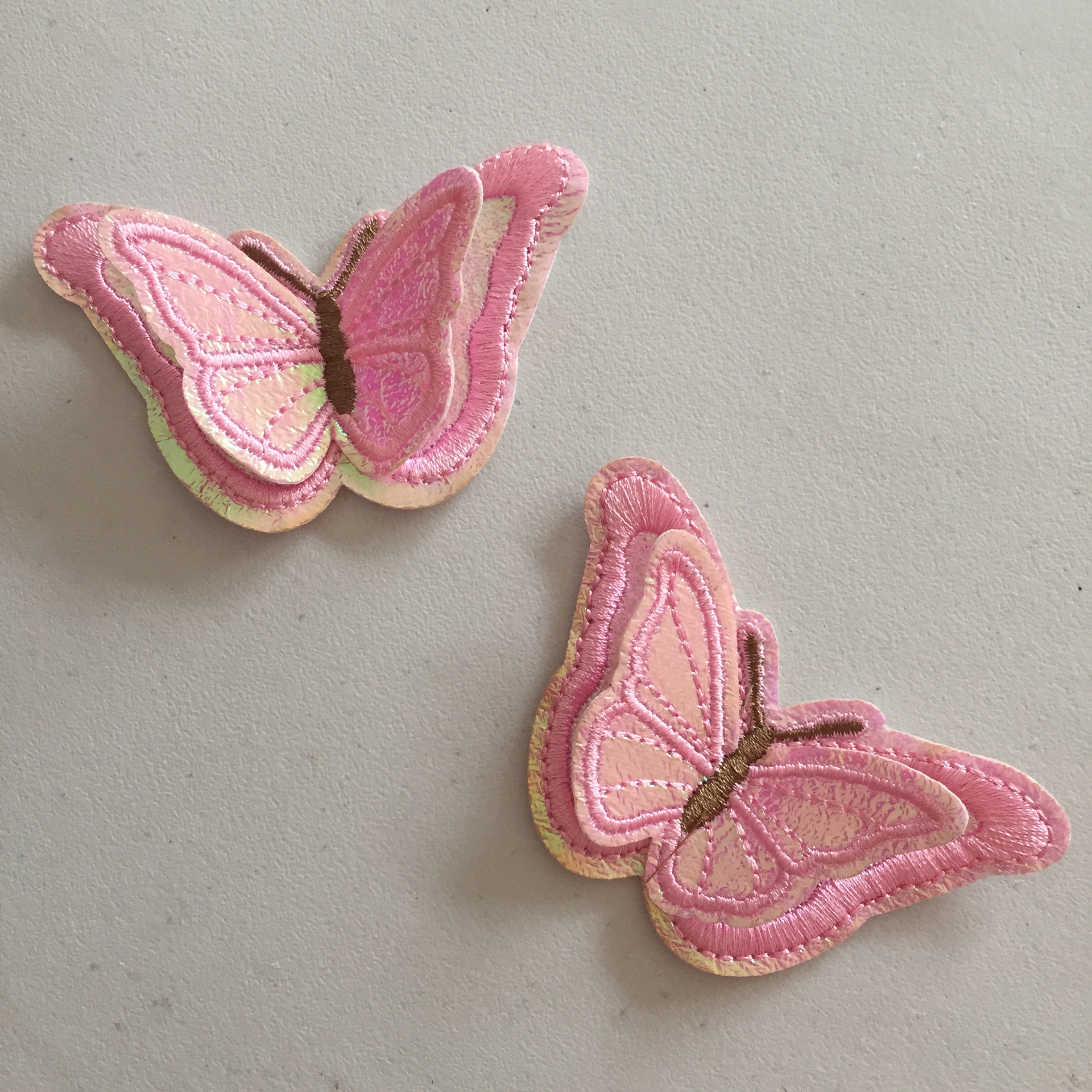 Double Butterfly Iron-on Patch Pink Butterfly Badge - Etsy