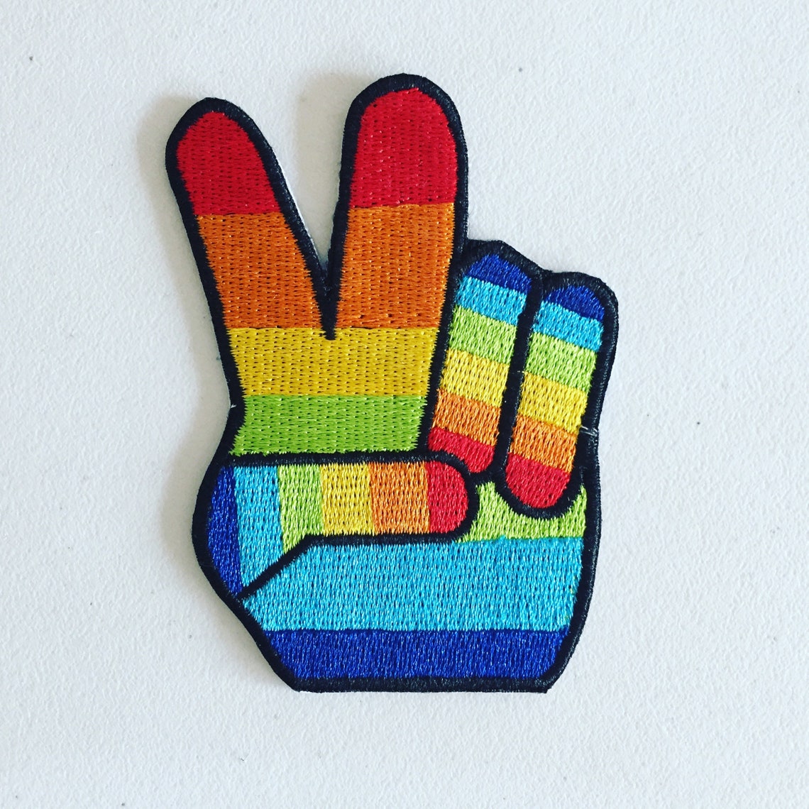 Peace Sign Iron-On Patch Hippie Badge Sew On Patch Motif | Etsy