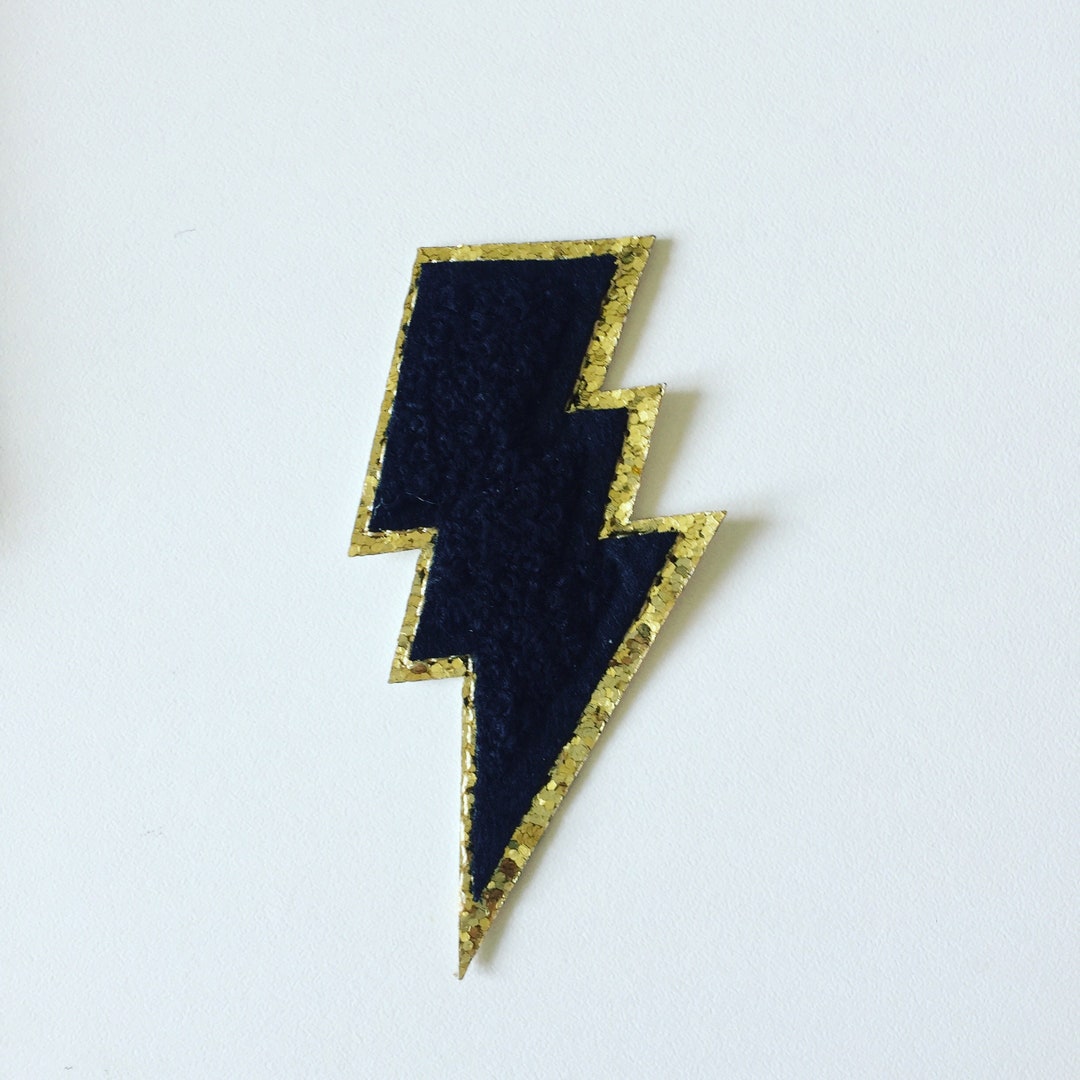Thunderbolt Chenille Iron-on Patch, Lightning Bolt Chenille Badge ...