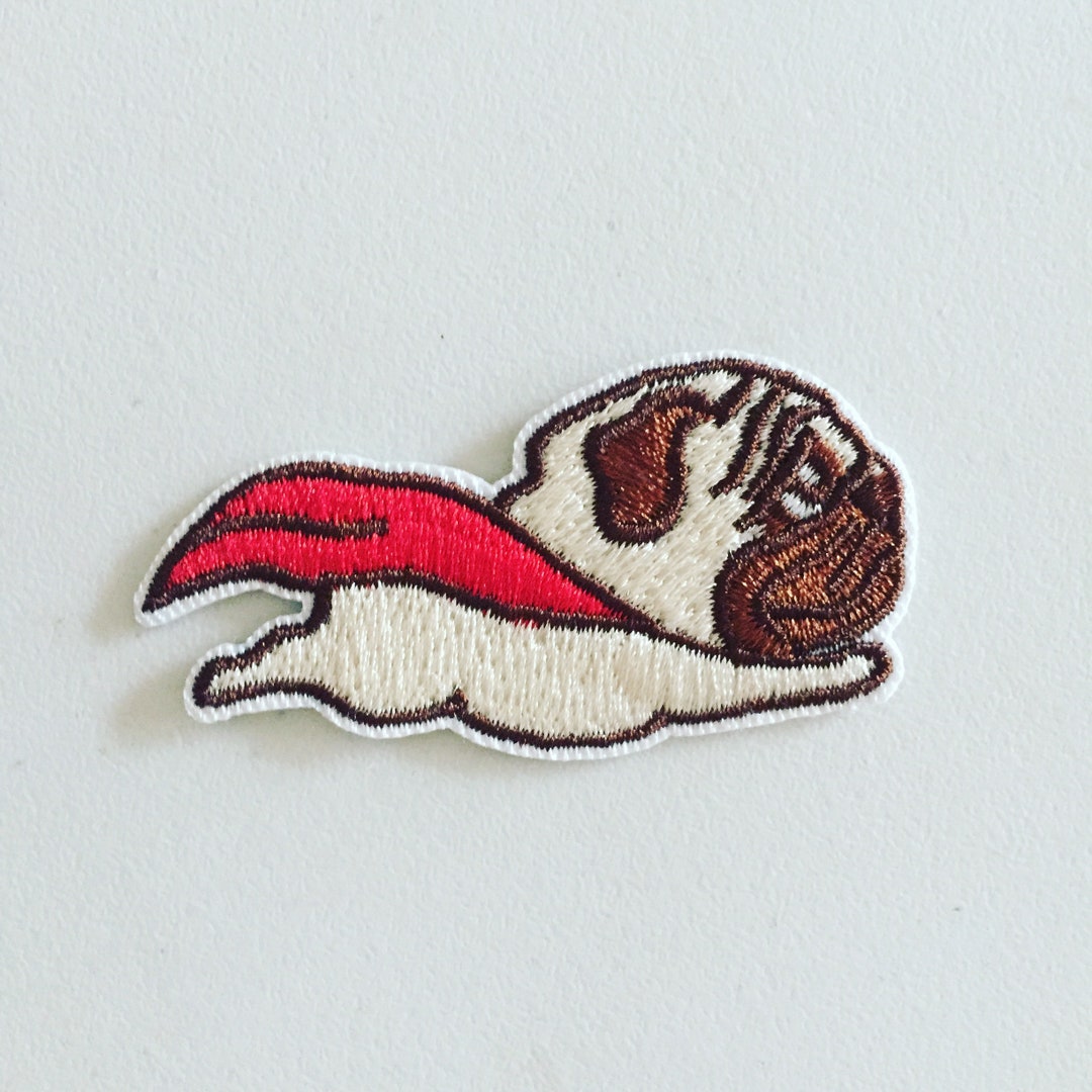 Flying Pug Iron-on Patch: Funny Embroidered Dog Applique - Etsy