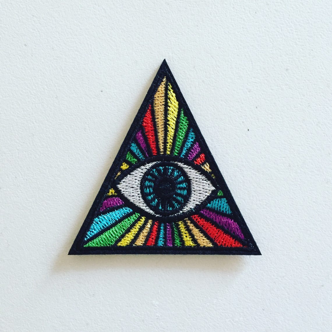 Evil Eye Iron-on Patch: Third Eye Triangle Embroidered Applique - Etsy UK