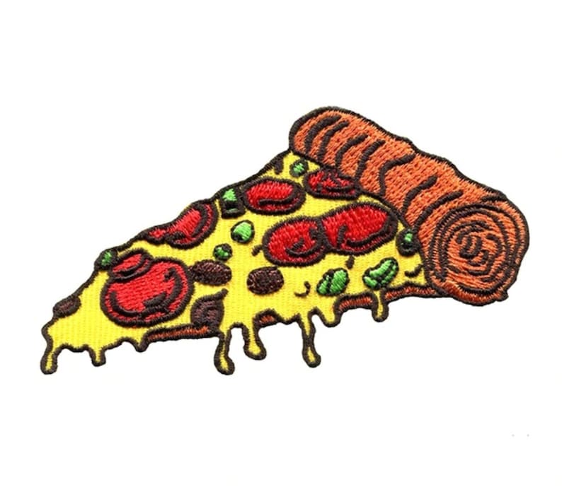 Cheesy Pizza Slice Iron-on Patch Foodie Pepperoni Pizza - Etsy UK