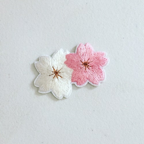 Sakura Cherry Flower Iron-on Patch Pink Floral Badge Flowery - Etsy