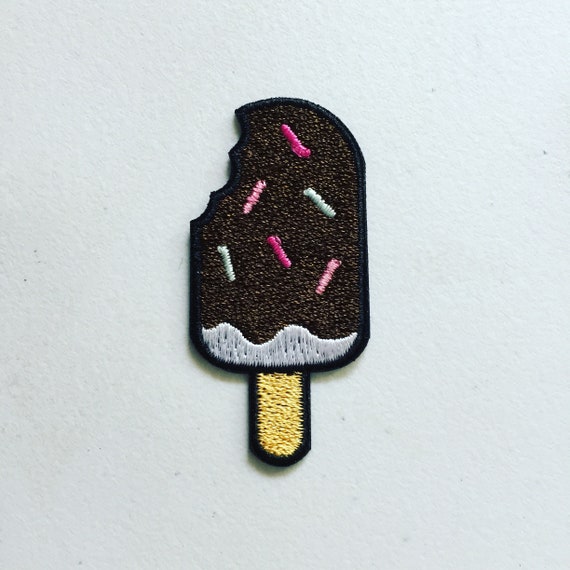 Chocolate Ice Cream Iron-on Patch Chocolate Ice Lolly Badge | Etsy