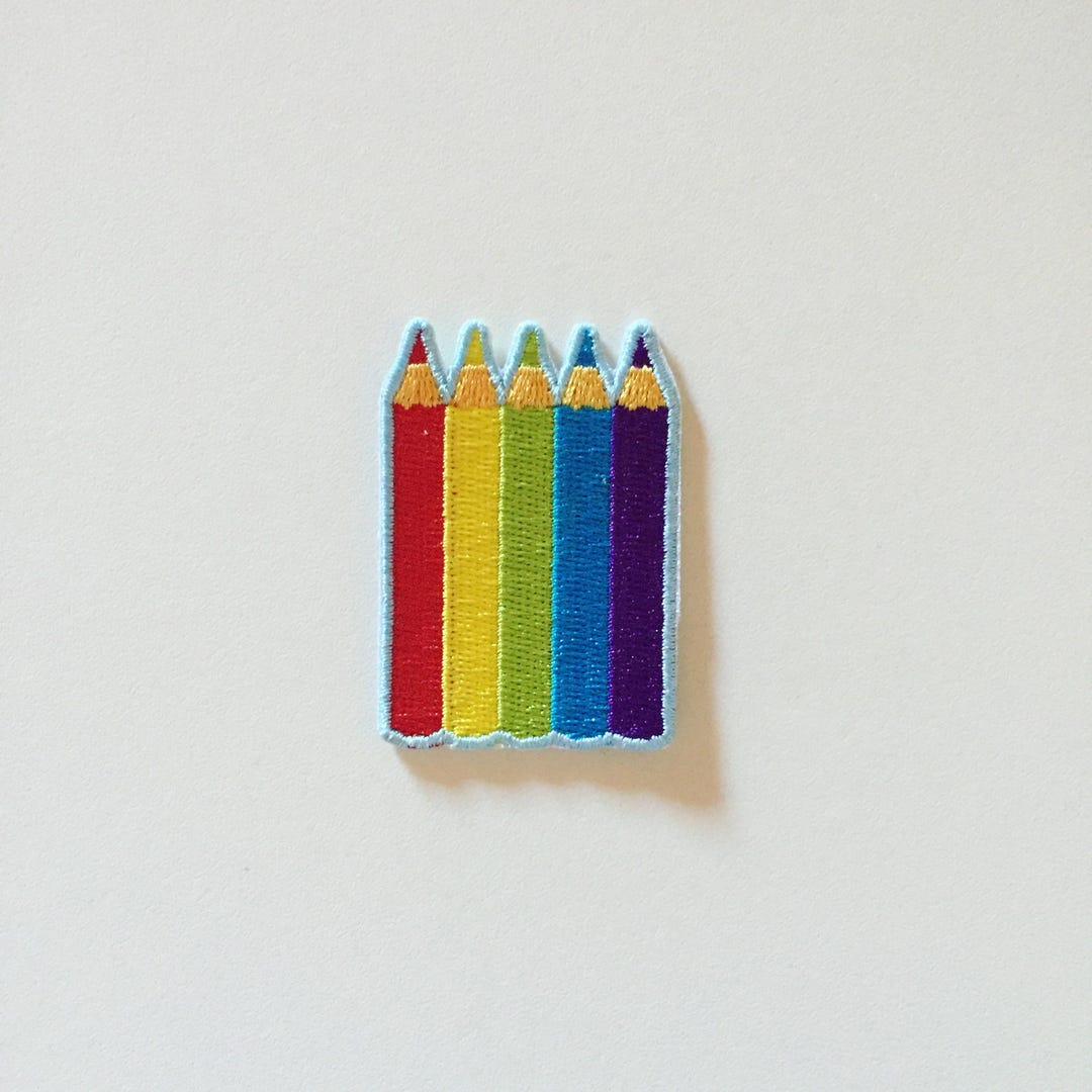 Colouring Pencils Iron-on Patch, Artist Pencil Badge, Drawing Patch ...