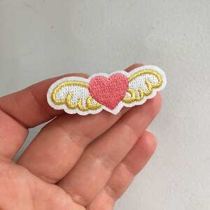 Winged Cupid Heart Iron-on Patch, Red Heart Love Badge, 90s Girly Badge ...