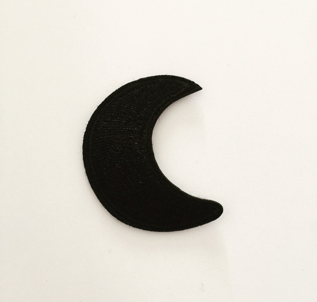 Black Crescent Moon Iron-on Patch: Goth Night Sky Badge - Etsy