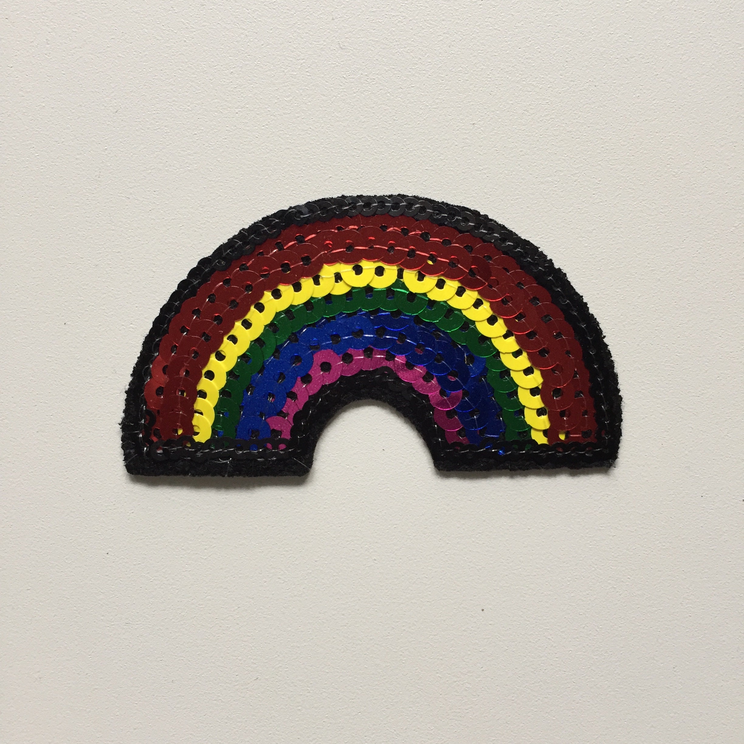 Rainbow Sequin Iron-On Patch Rainbow Sequined Badge Bling | Etsy