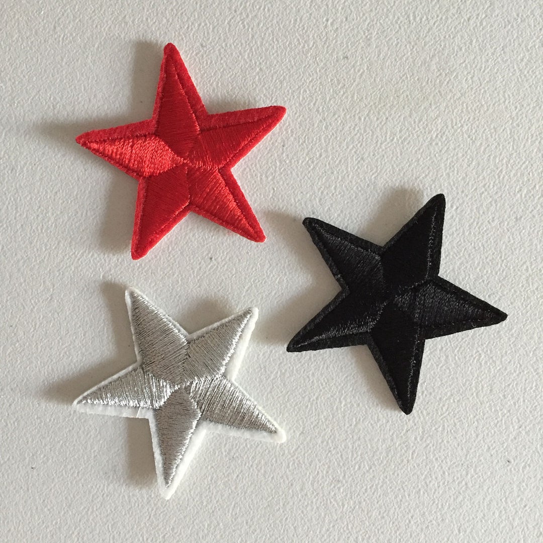 Star Iron-on Patch, Star Badge, Sparkling Girly Badge, DIY Embroidery ...