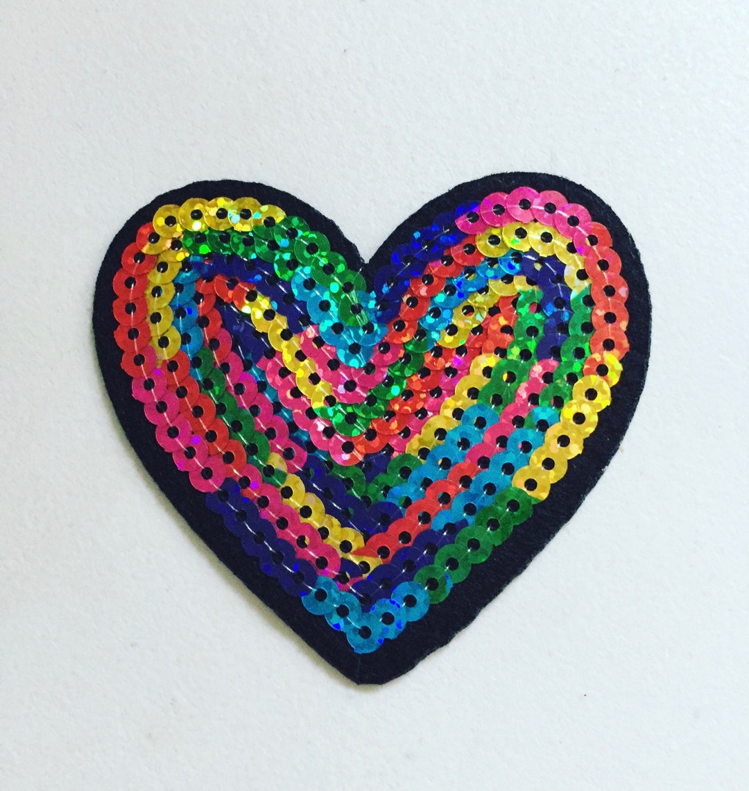 Sparkling Sequin Heart Iron-on Patch: Bling Embroidery Applique - Etsy