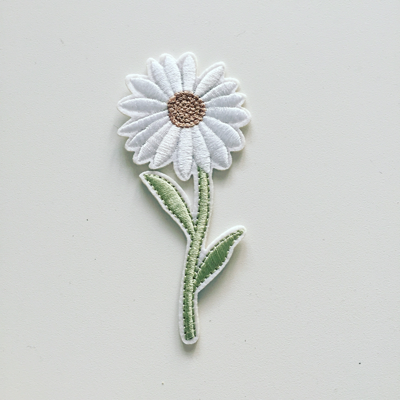 Daisy Stem Iron-on Patch White Flower Hippie Badge Flowery | Etsy