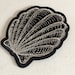 Silver Sea Shell Iron-on Patch: Marine Embroidery Applique (70x80mm ...
