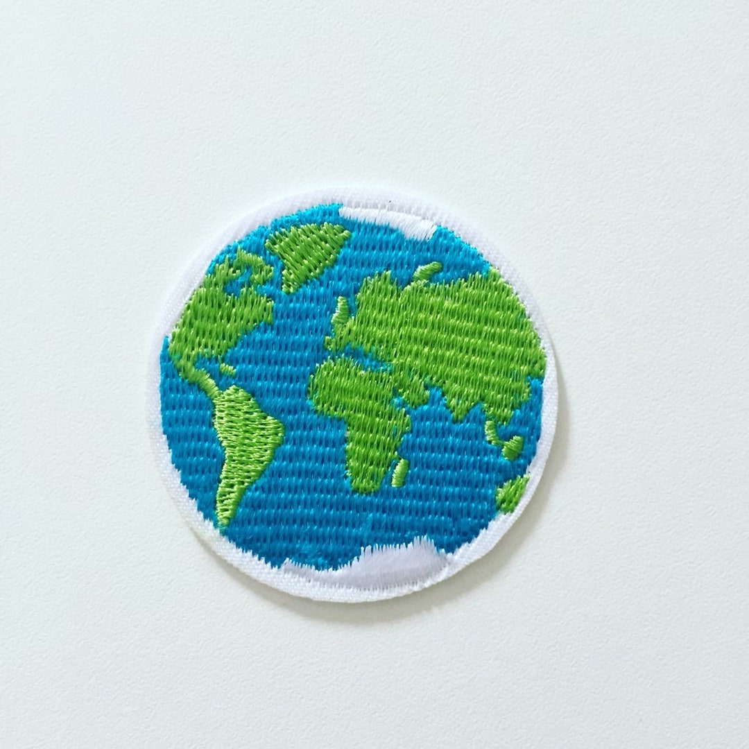 Planet Earth Iron-on Patch, Blue Planet Badge, Save the Planet Patch ...