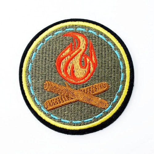 Campfire Iron-on Patch Fire Flame Badge Camping Patch - Etsy