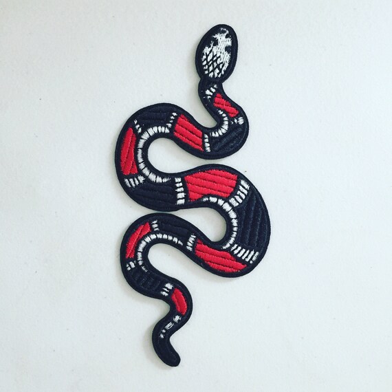Red Cobra Snake Iron-on Patch Serpent Iron-on Badge Reptile - Etsy