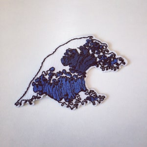 The Great Wave Iron-on Patch, Ocean Wave Badge, Surf Sea Wave Patch ...