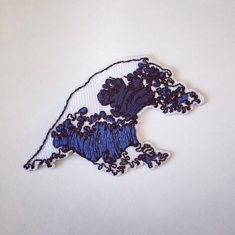 The Great Wave Iron-on Patch Ocean Wave Badge Surf Sea Wave - Etsy
