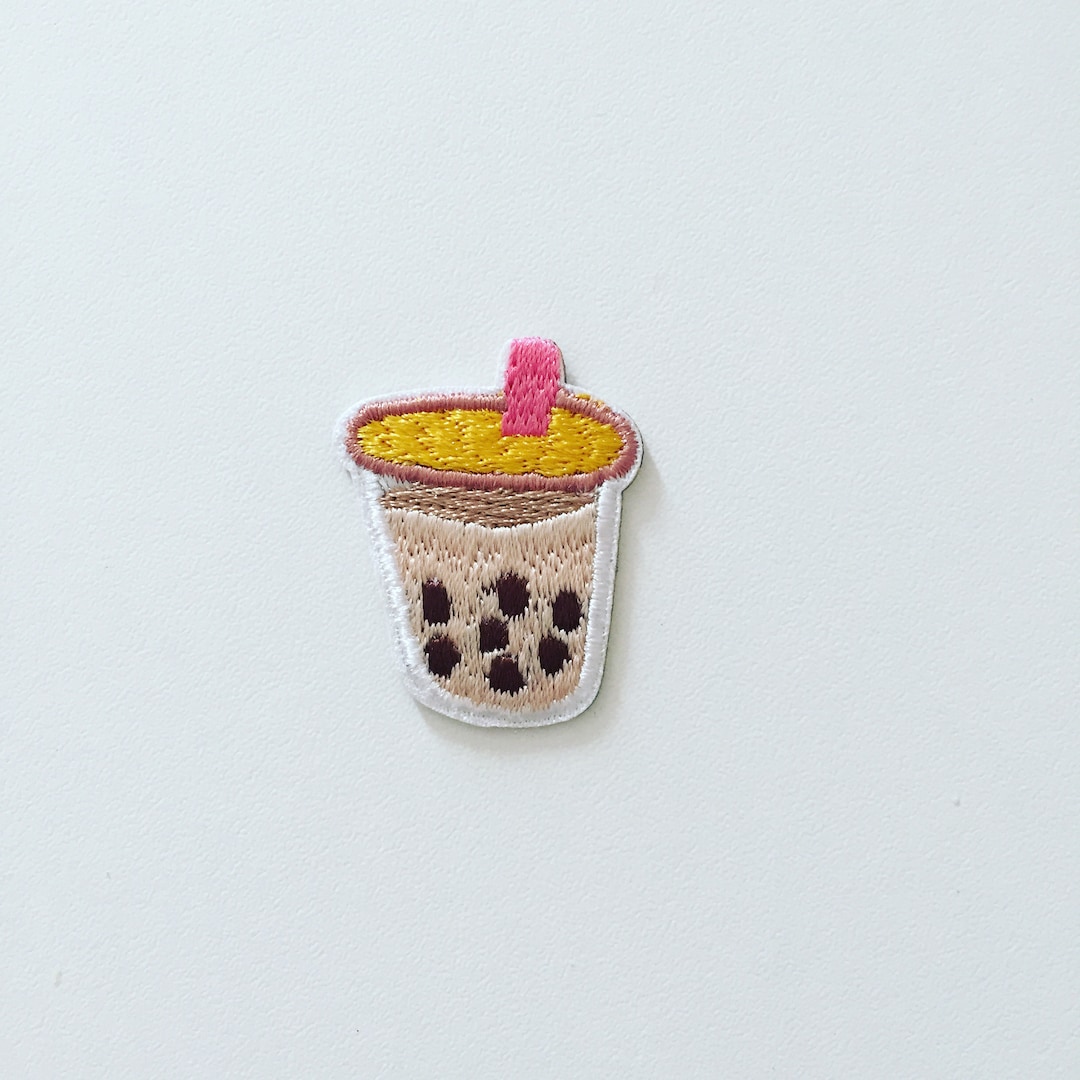 Bubble Tea Stick-on Patch, Pearl Milk Tea Badge, Taiwanese Boba Milk ...