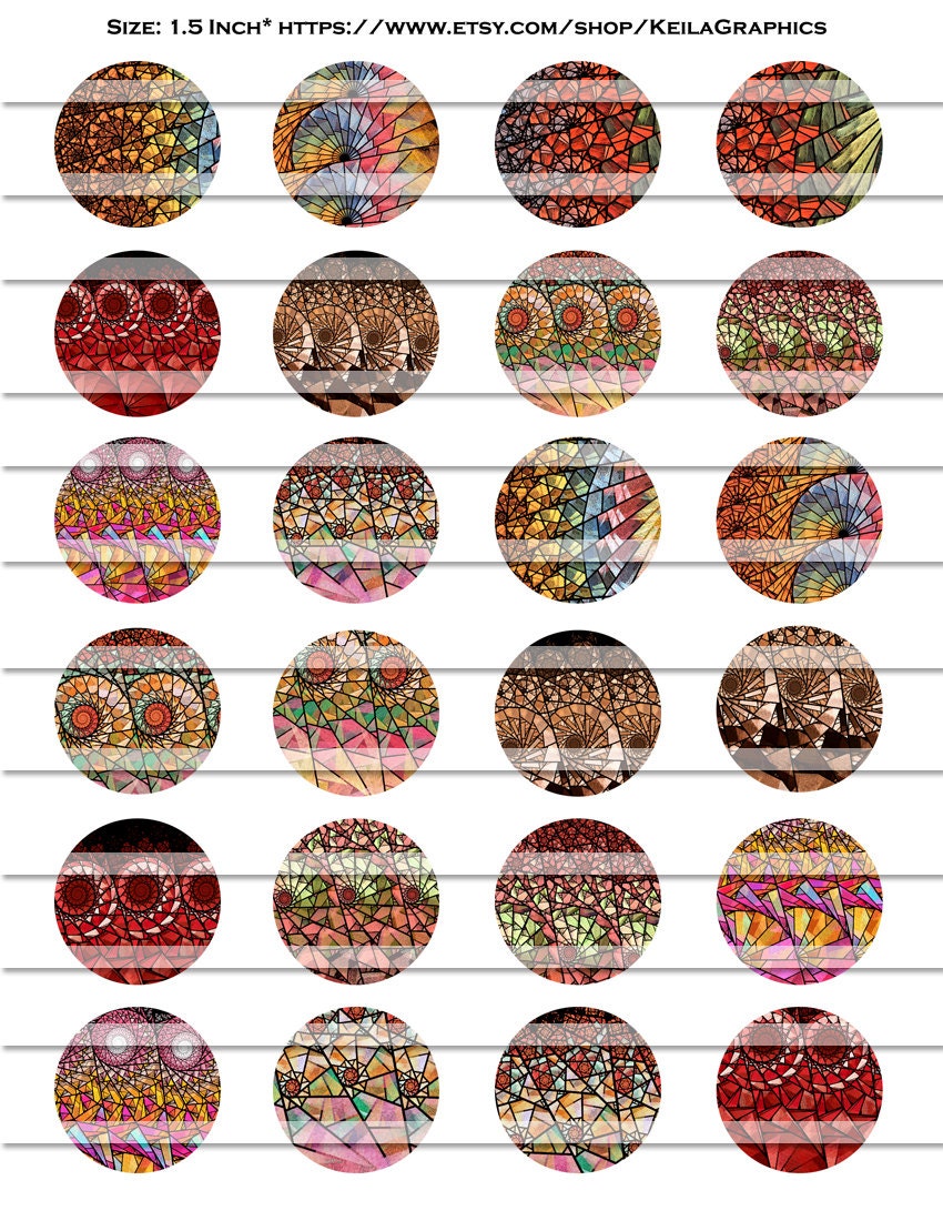 Digital Collage Sheet - Instant Download - Circle Size 2" + 1.5" + 1.25 ...