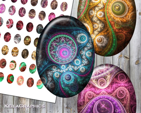 Digital Collage Sheet Instant Download Oval Size 18x25mm | Etsy