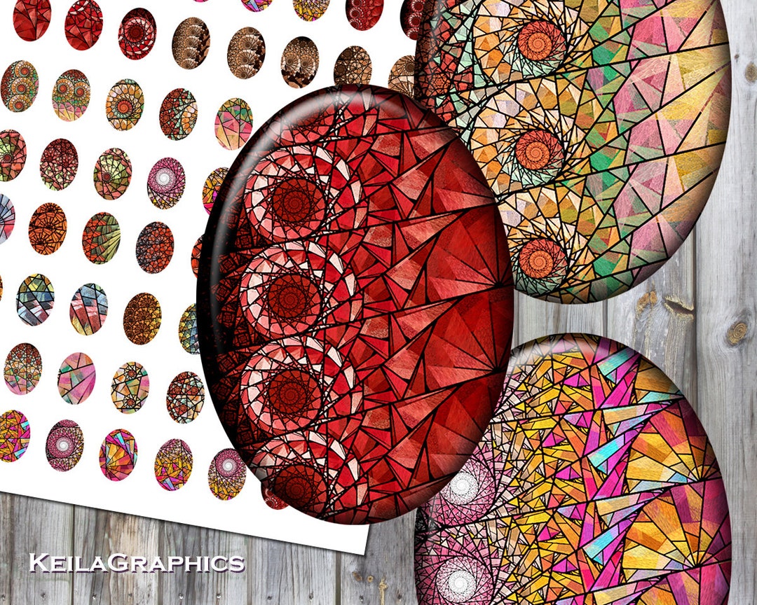 Digital Collage Sheet - Instant Download - Oval Size 18x25mm + 13x18mm ...