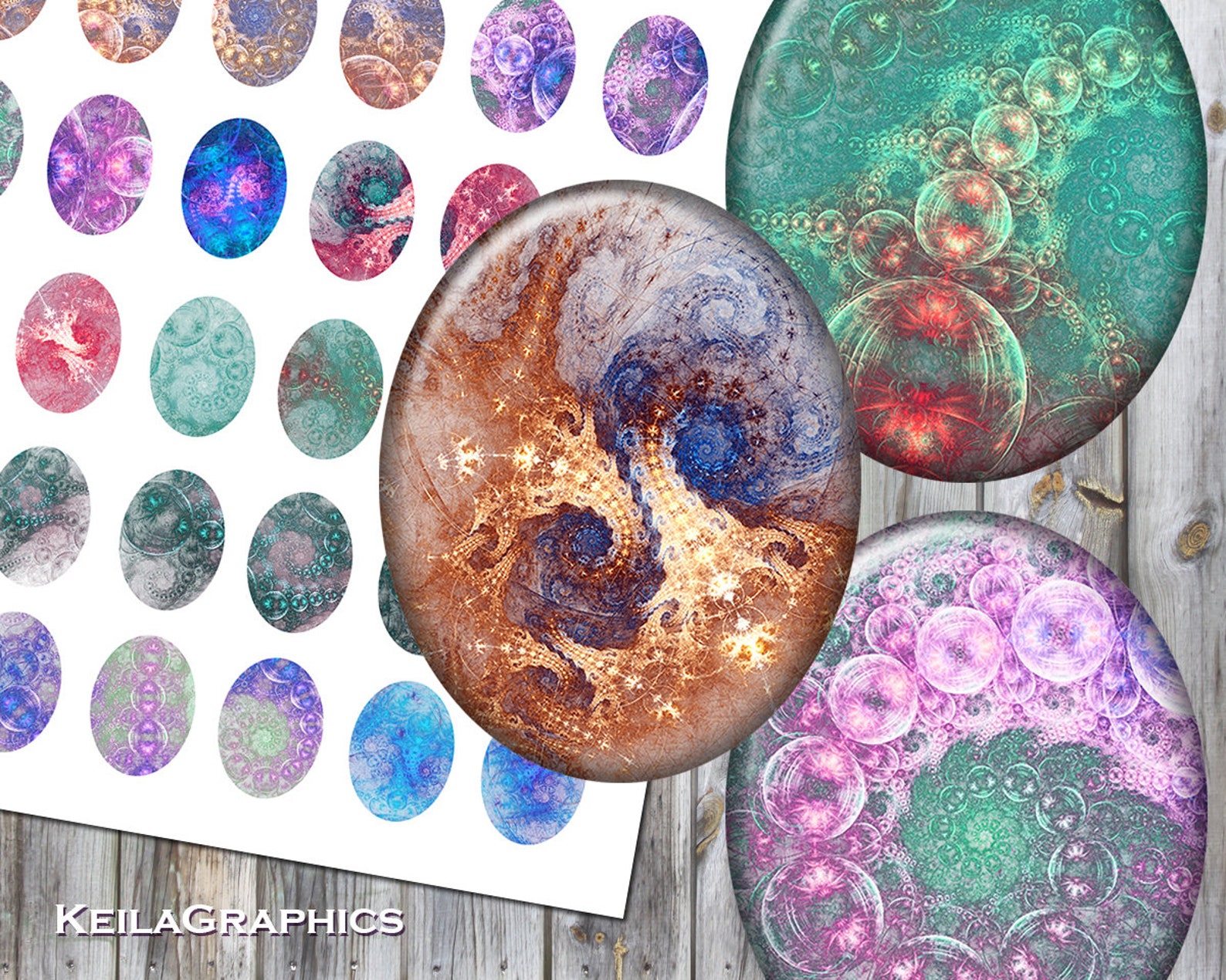 Digital Collage Sheet - Instant Download - Oval Size 40x50mm + 30x40mm ...
