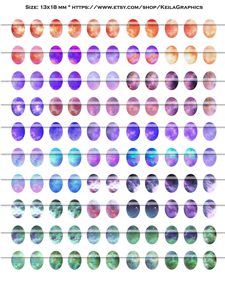 Digital Collage Sheet - Instant Download - Oval Size 18x25mm + 13x18mm ...