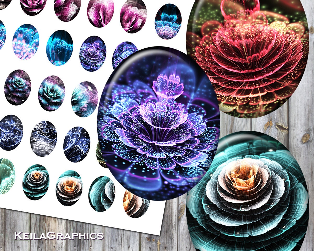 Digital Collage Sheet Instant Download Oval Size 40x50mm - Etsy