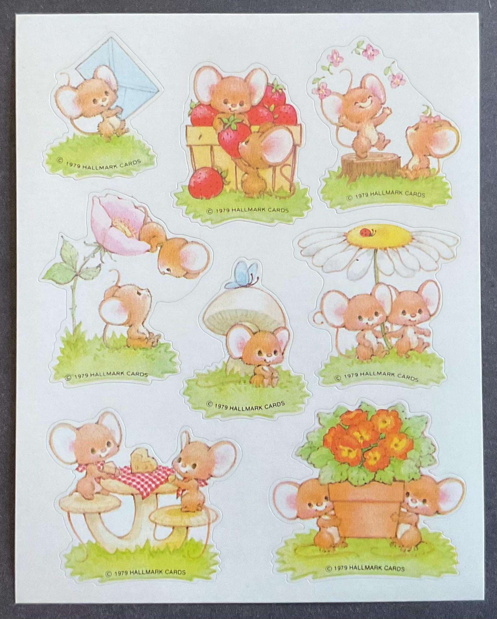 VINTAGE Stickers - Hallmark - Adorable Mice - I COMBINE SHIPPING ...