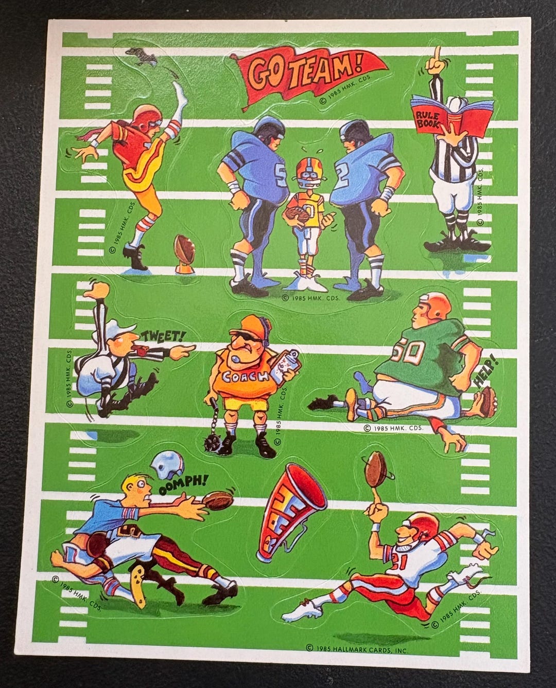Rare VINTAGE Hallmark Stickers - CARTOON FOOTBALL - Dated 1985 - Etsy