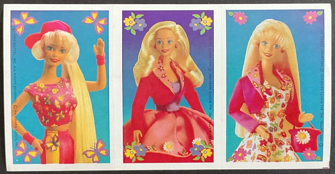 VINTAGE Stickers - Hallmark - Barbie - I COMBINE SHIPPING - Dated 1995 ...