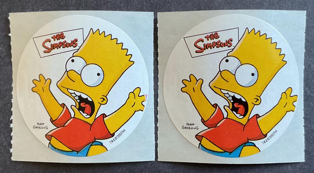 Set of 2 Vintage Stickers - the SIMPSONS - Bart - I COMBINE SHIPPING - Etsy