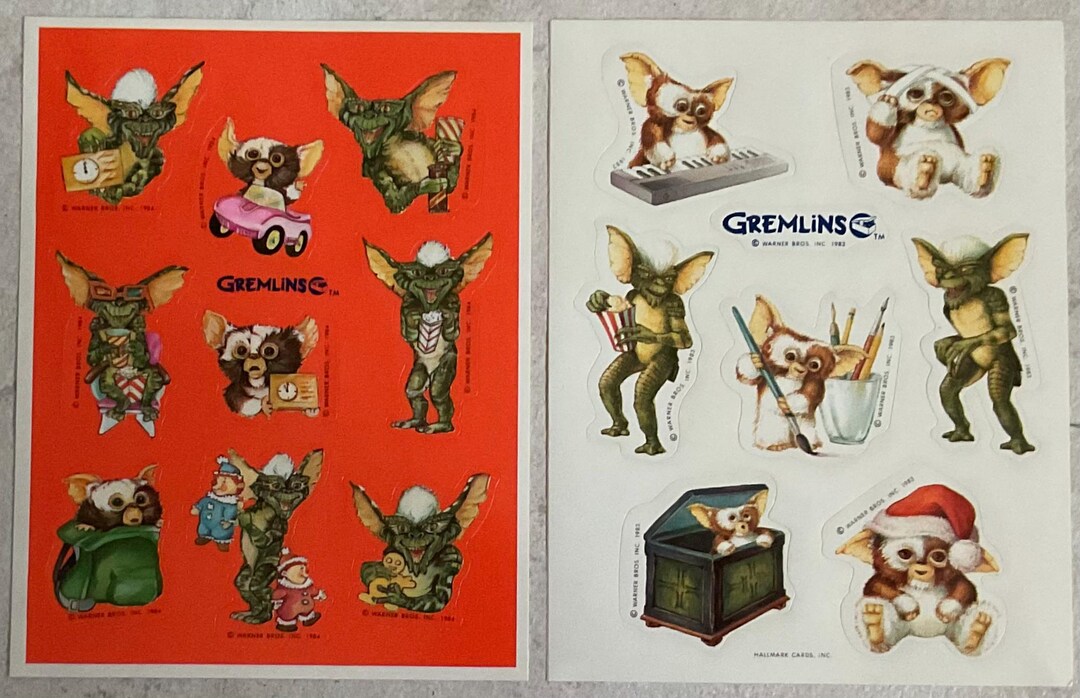 VINTAGE Stickers - Hallmark - Gremlins - I COMBINE SHIPPING - Dated ...
