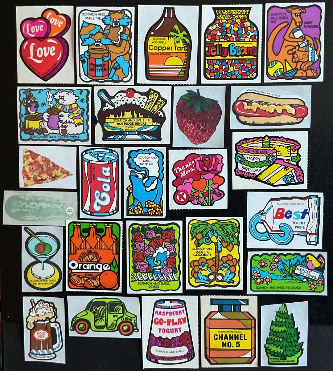 LARGE Set of 26 Vintage Stickers - Matte - Mello Smello - Scratch ...