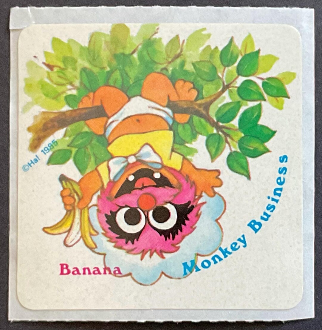 Vintage Stickers - Scratch & Sniff - Muppet Babies - Animal - Banana ...