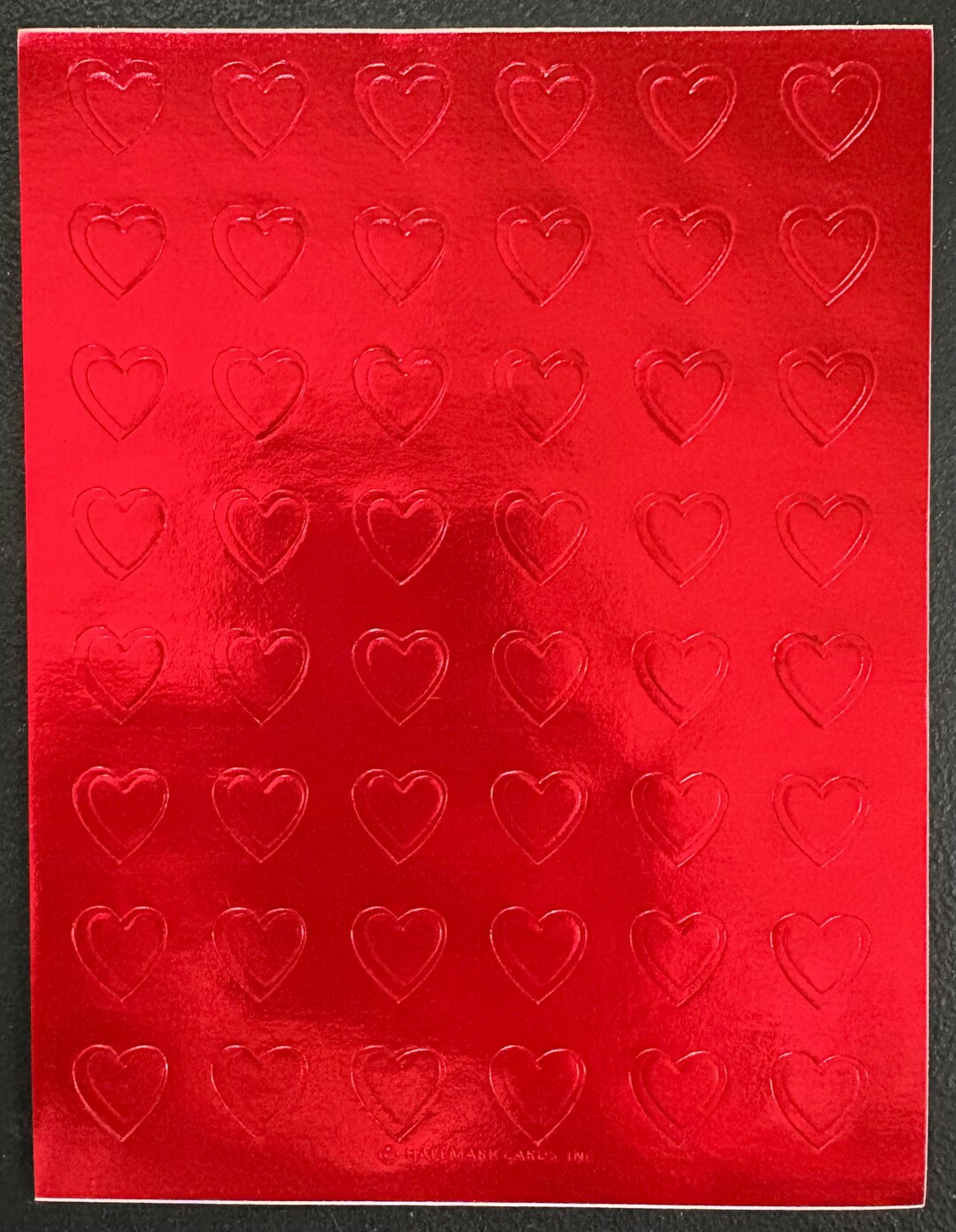 Vintage STICKERS - Hallmark - Valentine’s Day - RED METALLIC Hearts ...