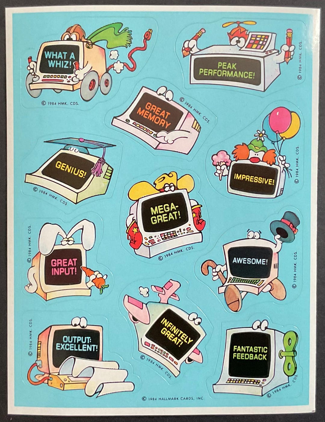 VINTAGE Stickers - Hallmark - Cartoon Computers - I COMBINE SHIPPING ...