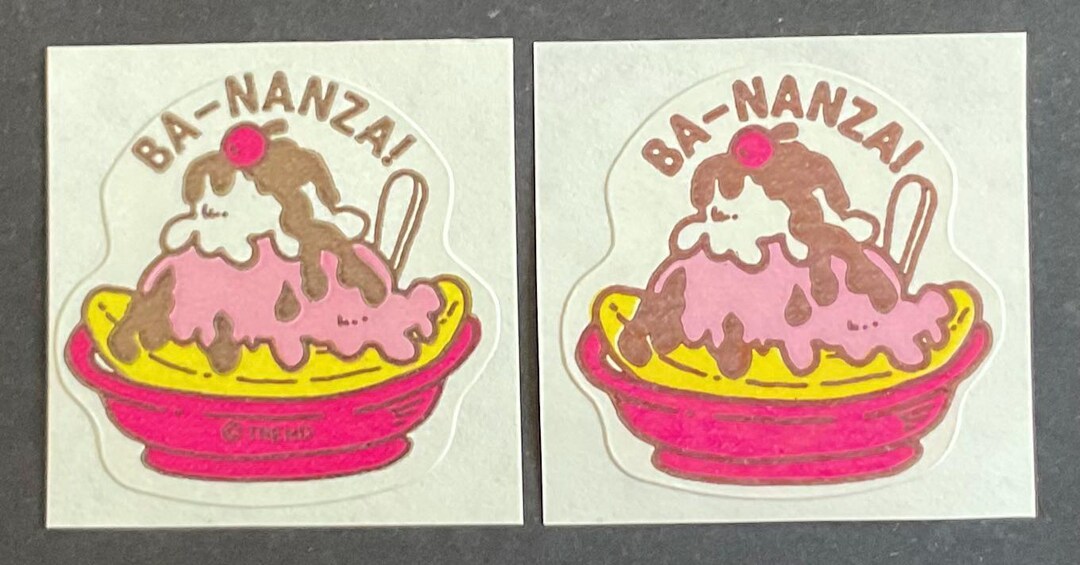 2 Vintage Banana Split Stickers – Scratch & Sniff, Trend Matte Stickers ...