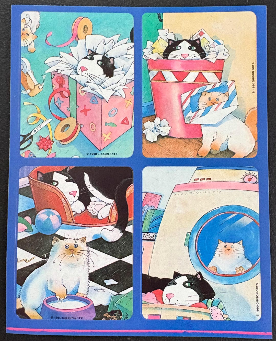 Vintage STICKERS - GIBSON - IZZY the Cat - Dated 1990 - Etsy
