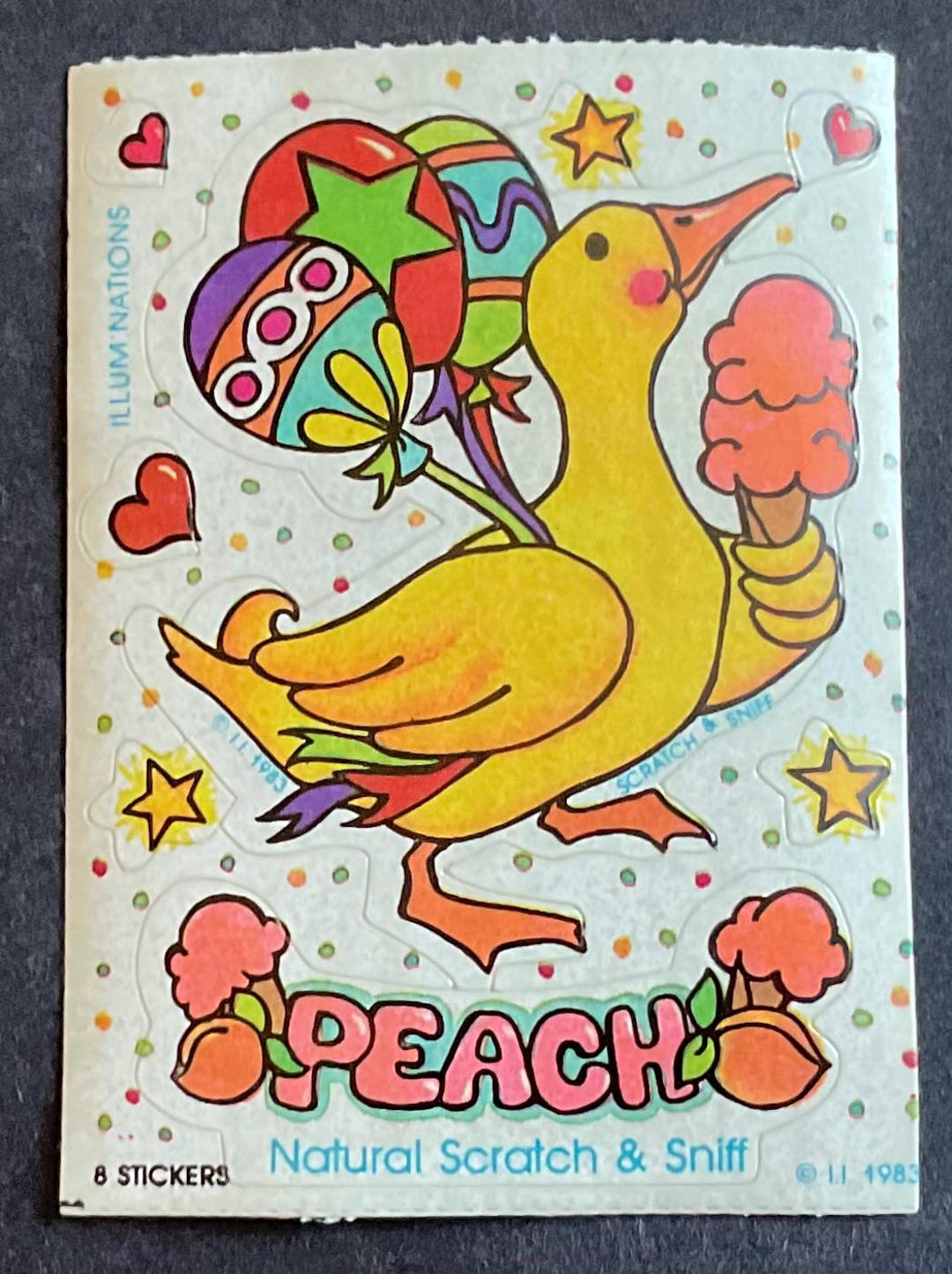 VINTAGE Stickers - Illuminations - Scratch & Sniff - Peach Duck - I ...