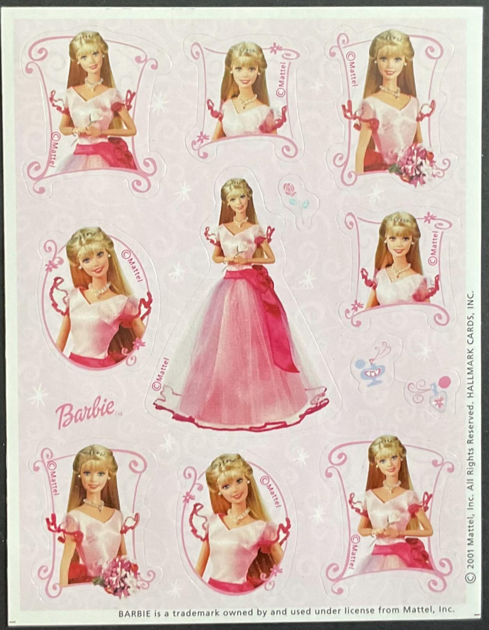 VINTAGE Stickers - Hallmark - Barbie in Pink - I COMBINE SHIPPING ...