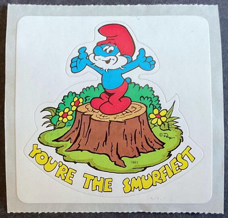 1 Vintage Sticker - the SMURFS - “you’re the Smurfiest” - I COMBINE ...
