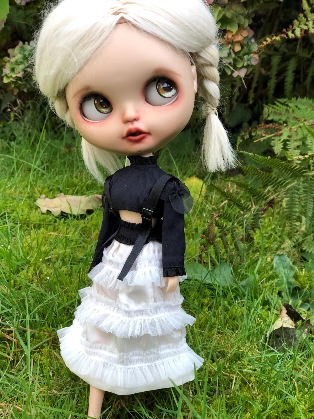 Punk Rock Style Dolls Clothes, Cropped Top and Skirt Two Piece Outfit ...