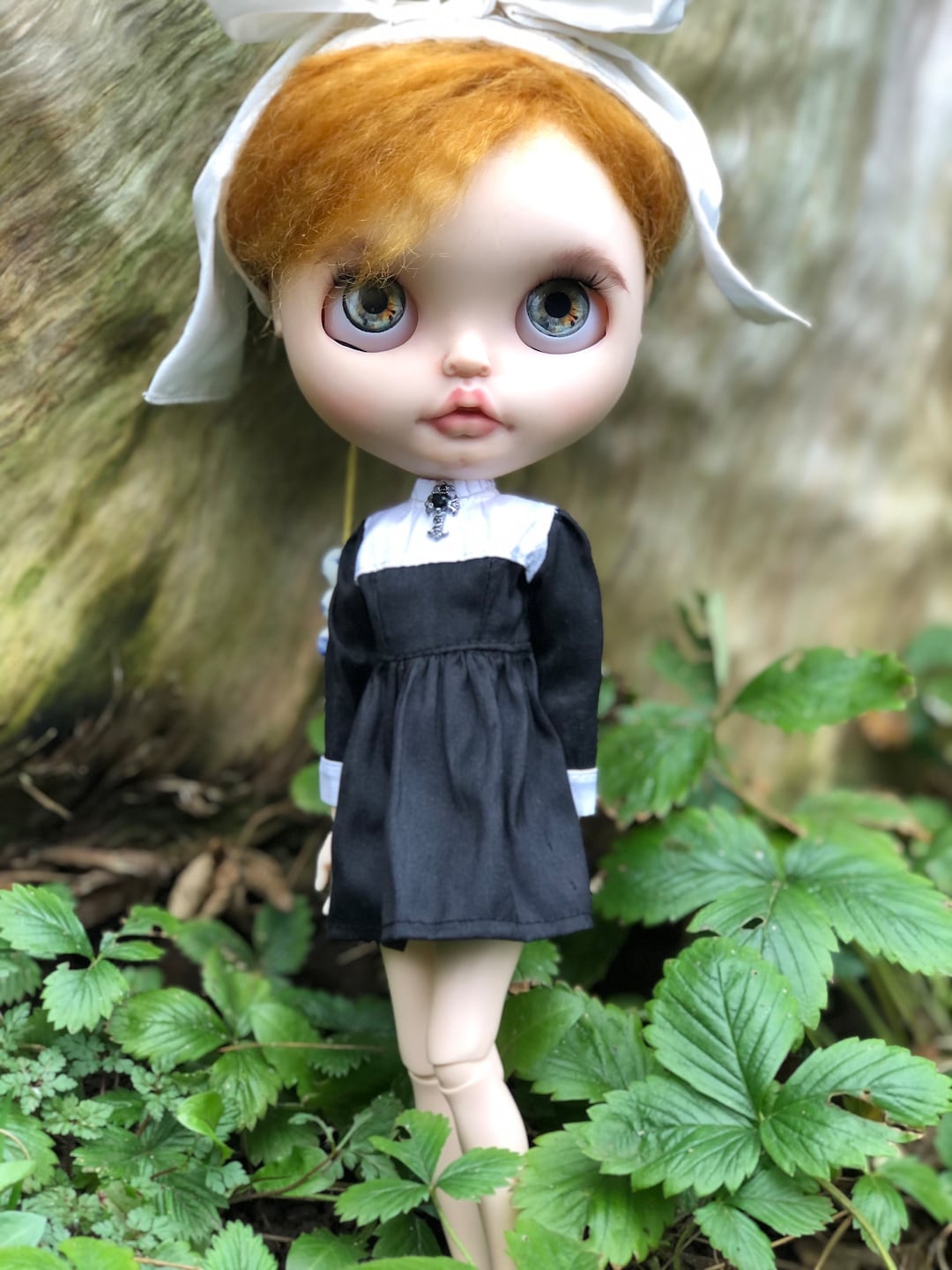 Blythe Nun Outfit, Two Piece Set of Silk Dress and Bonnet for 12 ...