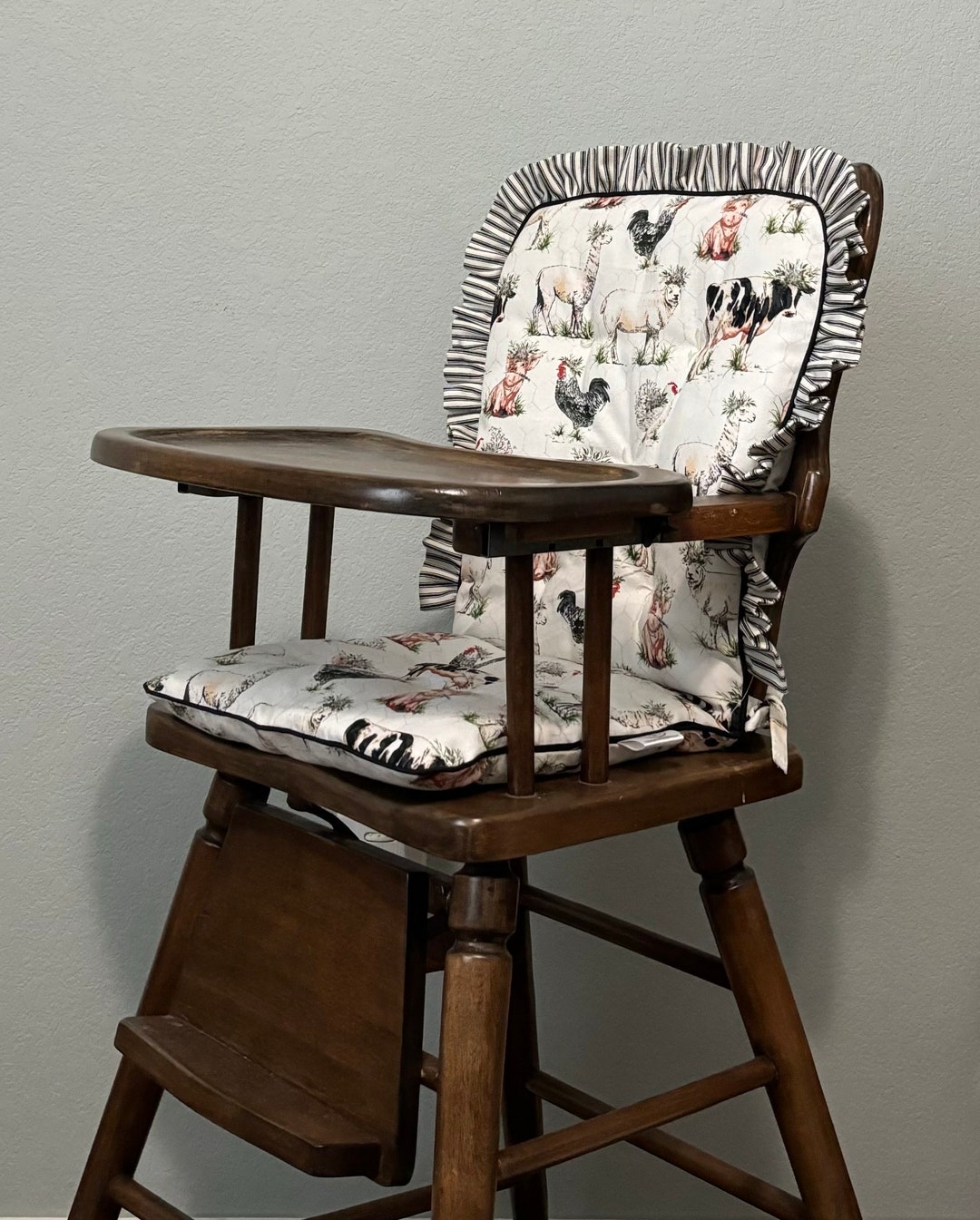 Highchair Cushion, Highchair Pad, Custom Made to Fit Your Vintage ...
