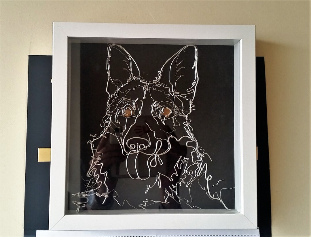 Wall Art Gift, Unique Home Deco, Dog Lovers Wire Portrait, Wire ...