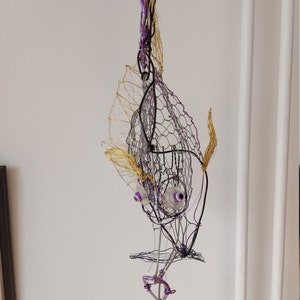 Fish Wire Art, Gift for Him, Wire Fish Sculpture, Metal Fish, Hanging ...
