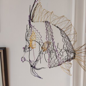 Fish Wire Art, Gift for Him, Wire Fish Sculpture, Metal Fish, Hanging ...