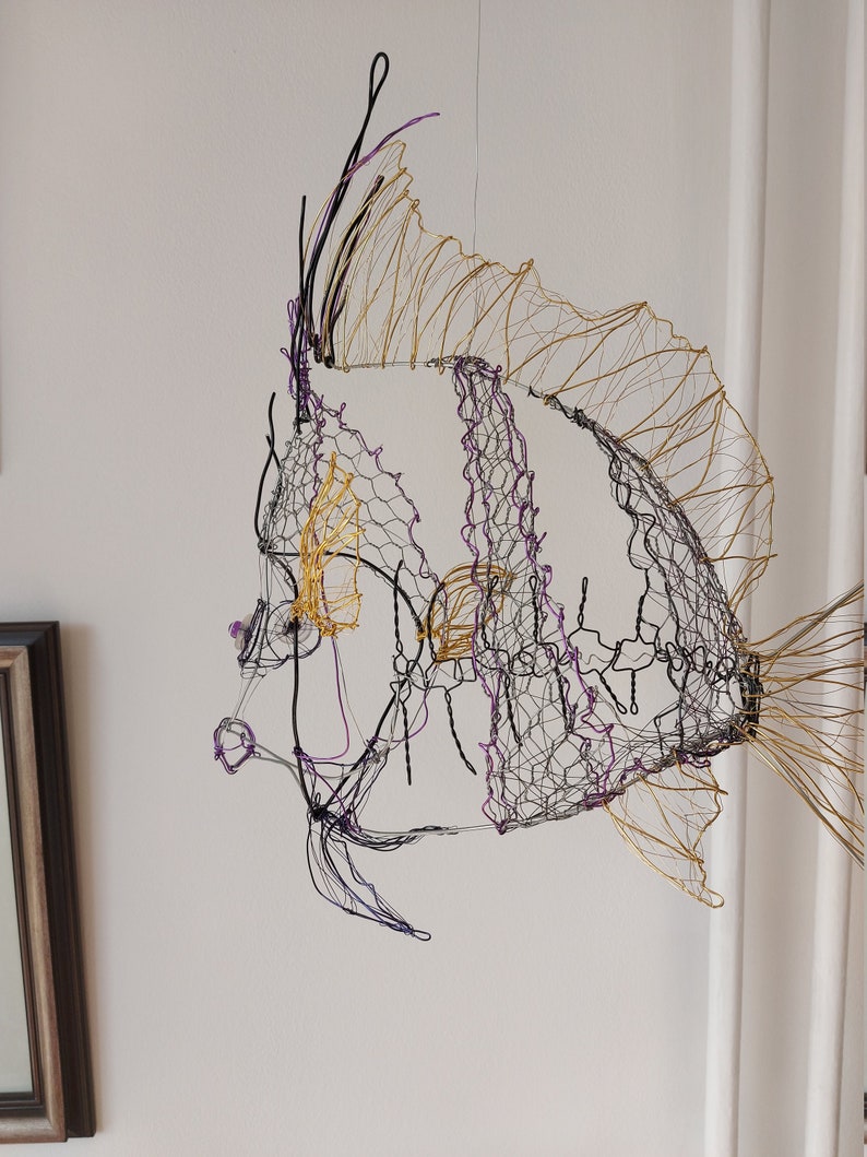 Fish Wire Art Gift for Him Wire Fish Sculpture Metal Fish - Etsy